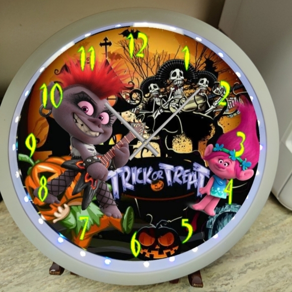 trolls Halloween | Wall Decor | Trolls Halloween Led Clock | Poshmark